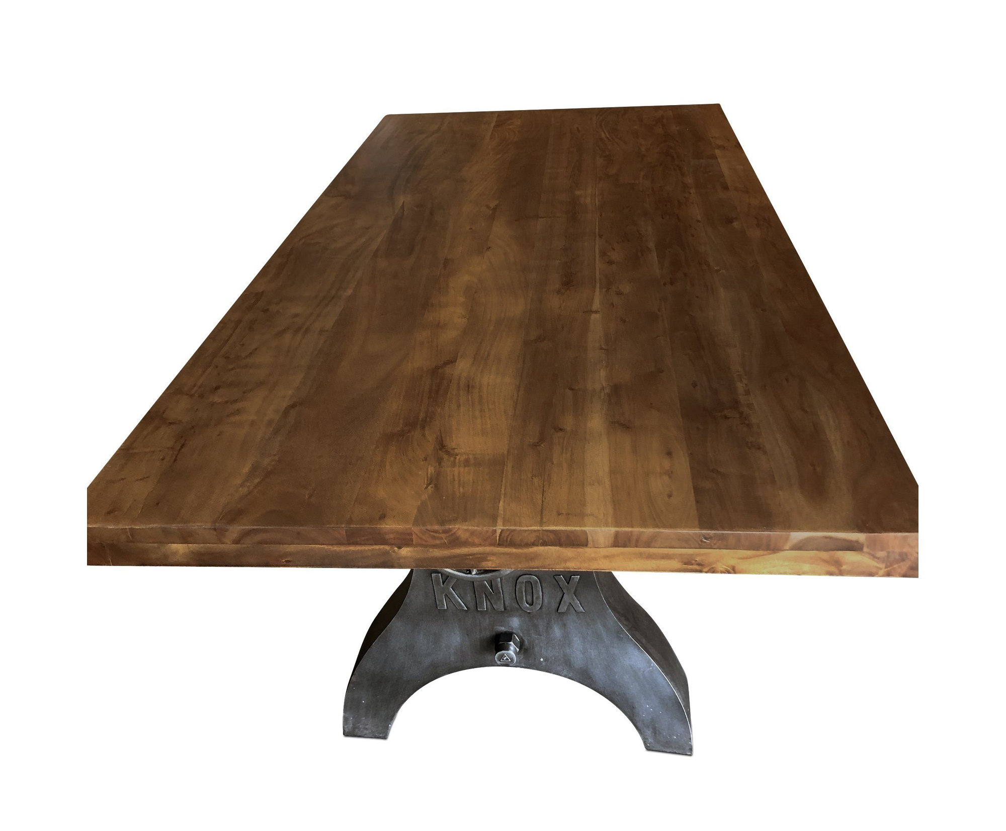 KNOX Adjustable Height Dining Table - Steel Crank Base - Walnut Top - Industrial - Dining Tables ...