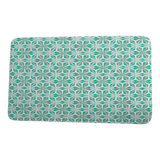 Intercoastal Waterway Water Mosaic Geometric Print Bath Mat, 21"x34 ...