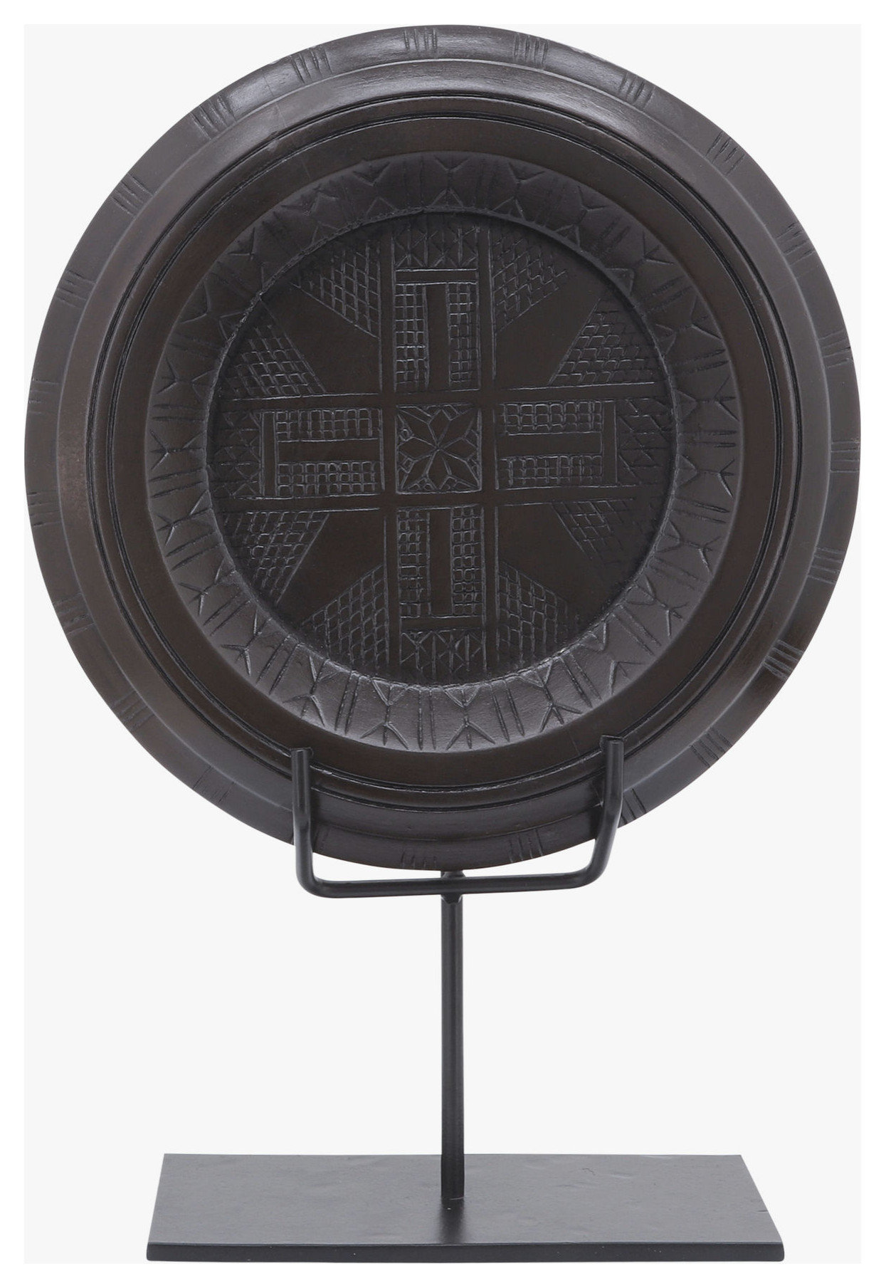 Wood, 21" Aztec Table Accent, Brown - Contemporary - Decorative Objects ...