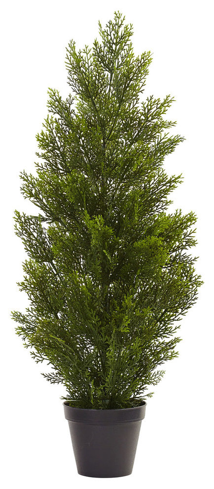 2' Mini Cedar Pine Tree, Indoor/Outdoor, 3' - Traditional - Artificial ...