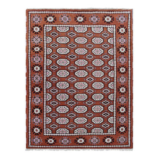 Hand Knotted Wool & Silk Eco-Friendly Oriental Area Rug, [Rectangle] 4 ...