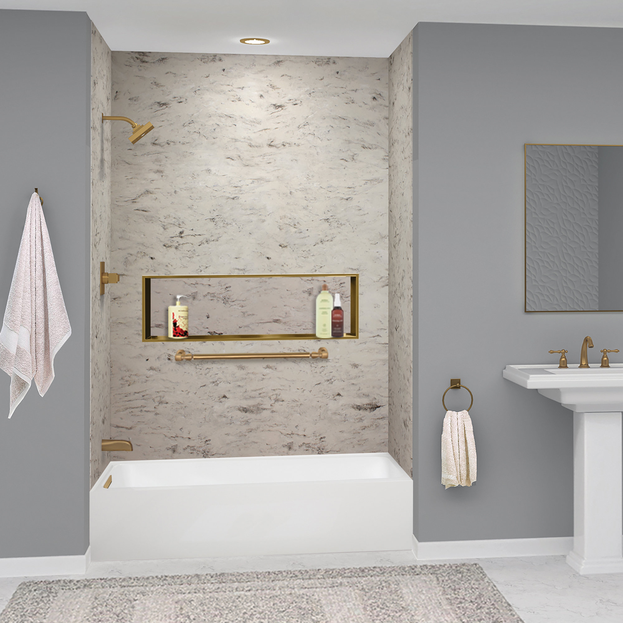 Transolid Unity AFR 60x32x17 Alcove Acrylic Bathtub Kit, Left Drain ...