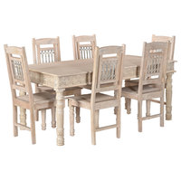 Wiley Carved Dining Table, 72" W - Mediterranean - Dining Tables - by Taran Design | Houzz