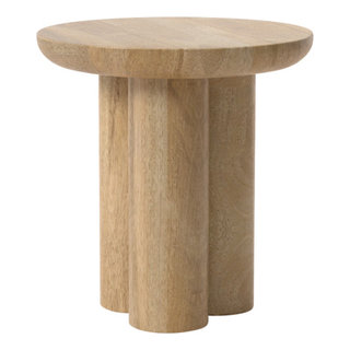 Gaia Round End Table, Natural Finish - Modern - Side Tables And End ...