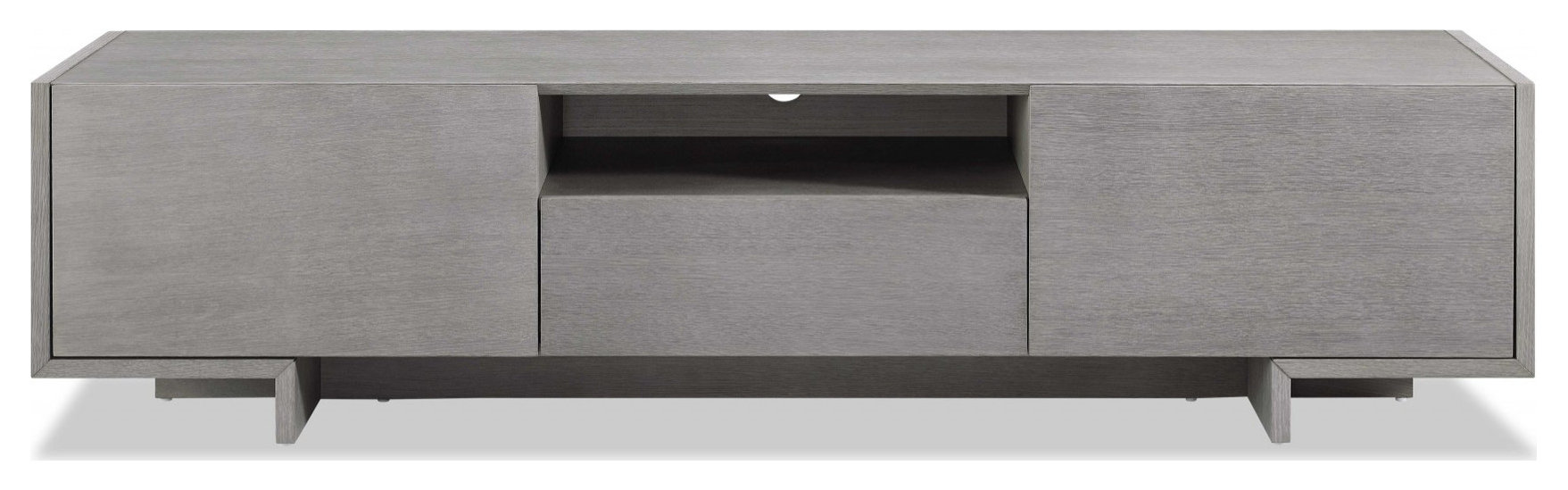 Tv Unit One Middle Drawer And 2 Lid Doors On The Sides All, Grey Oak ...