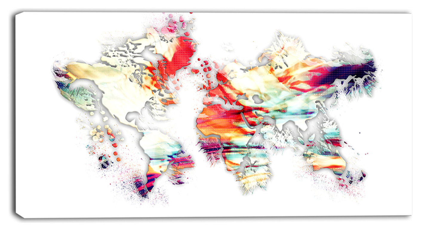 "Color" Canvas Painting Map" Canvas Painting - Modern - Prints And ...