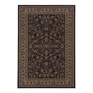 Aiden Traditional Vintage Inspired Black/Ivory Rug, 6'7"x9'6 ...