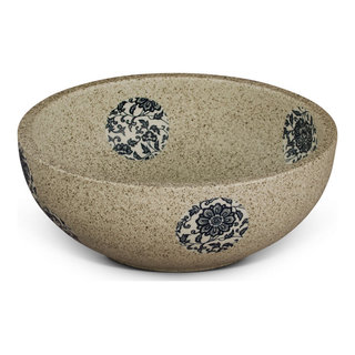 16in Blue and White Ball Motif Green Oriental Porcelain Basin - Asian ...