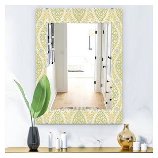 Designart Pattern in Eastern Style Midcentury Frameless Wall Mirror ...