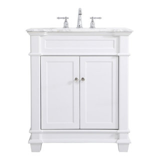 Elegant VF50030WH 30"Single Bathroom Vanity Set, White - Traditional ...