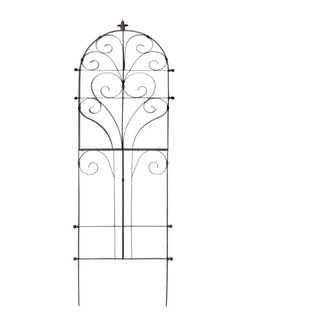 Italian Garden Trellis, Metal Lawn Decor, Scroll Iron - Mediterranean ...