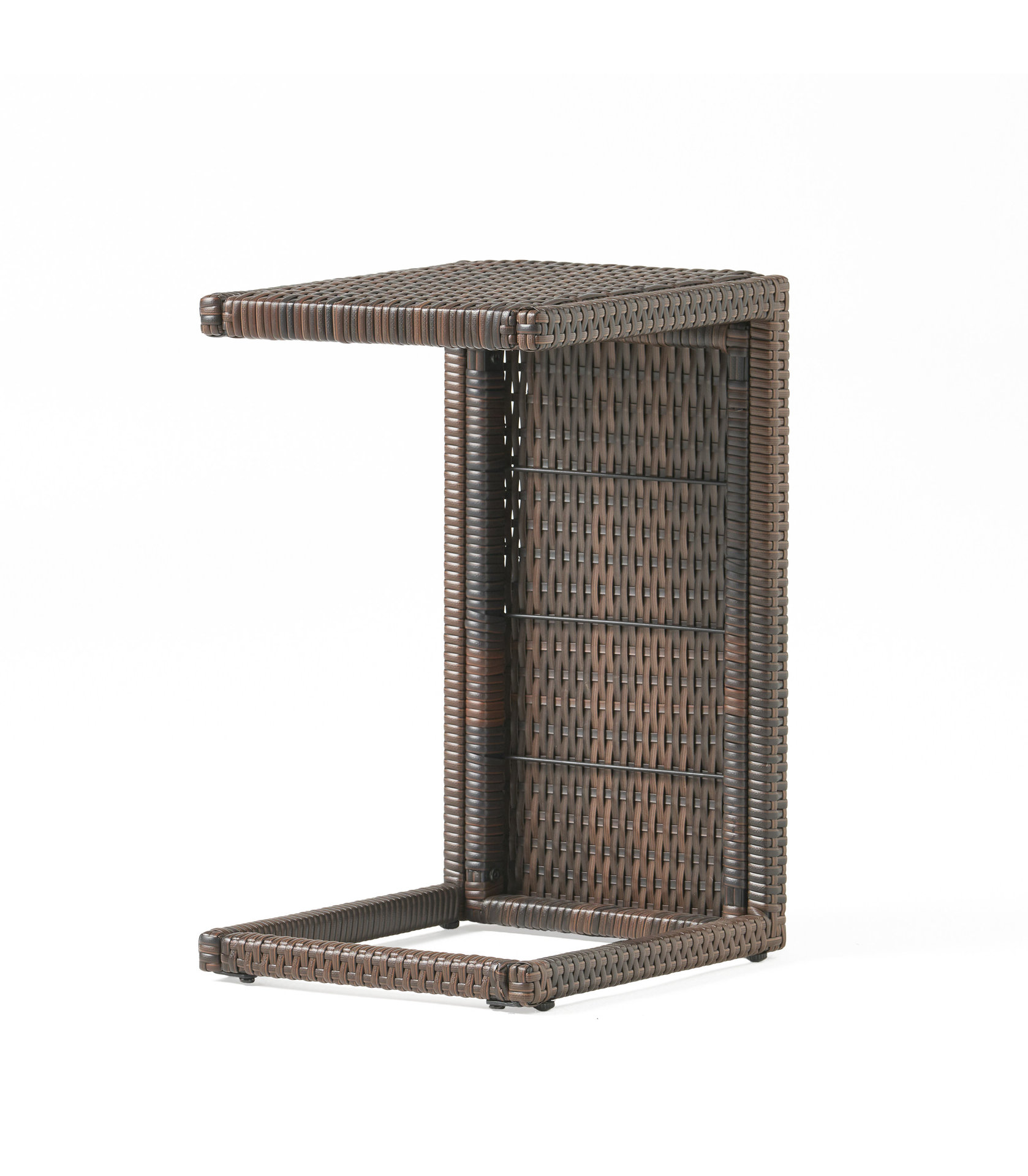 Forrest Outdoor Wicker C-Shaped Side Table, Single - Tropical - Outdoor Side Tables - by ...