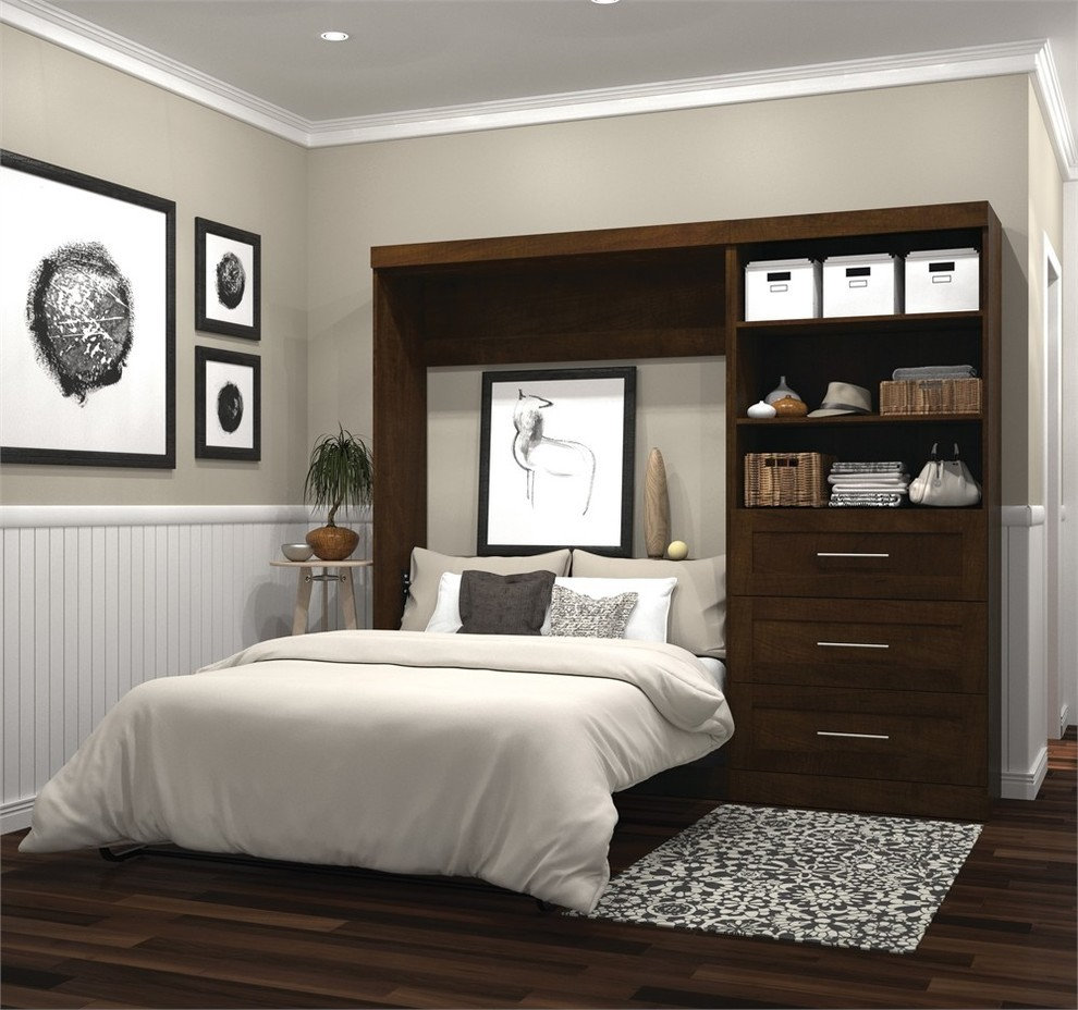 Bestar Pur By Bestar 95 Full Wall Bed Kit, Chocolate - Transitional ...