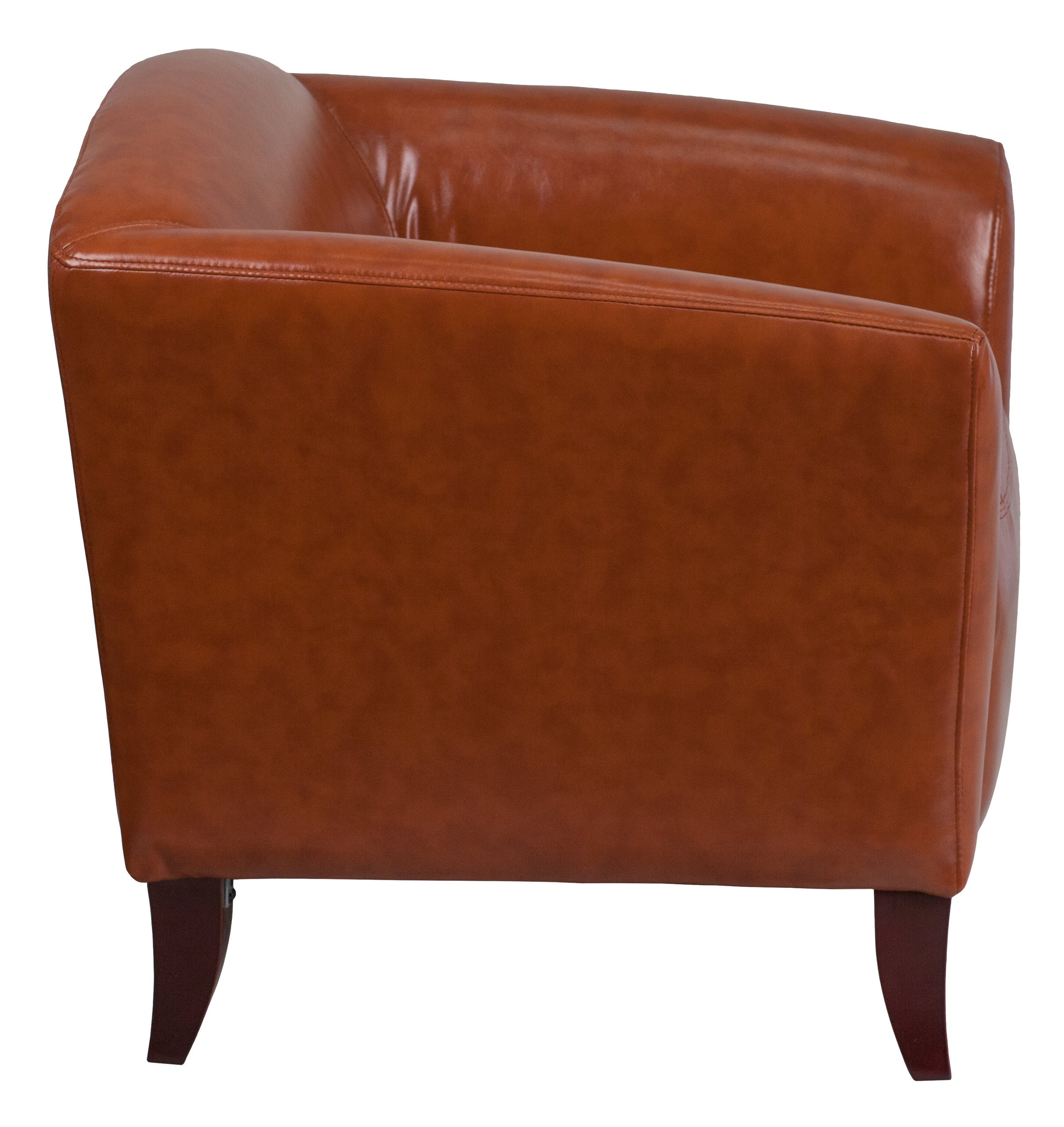 Contemporary Design Cognac Leather Chair, 33.50"x31"x29" - Transitional ...