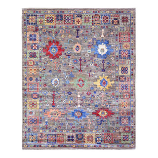 Goose Gray Aryana Collection Antique Mahal Design Large Leaf El Rug 8 ...