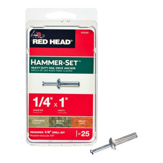Red Head 35200 Hammer-Set Heavy Duty Nail Driver Anchors, 1/4"x1", 25 ...