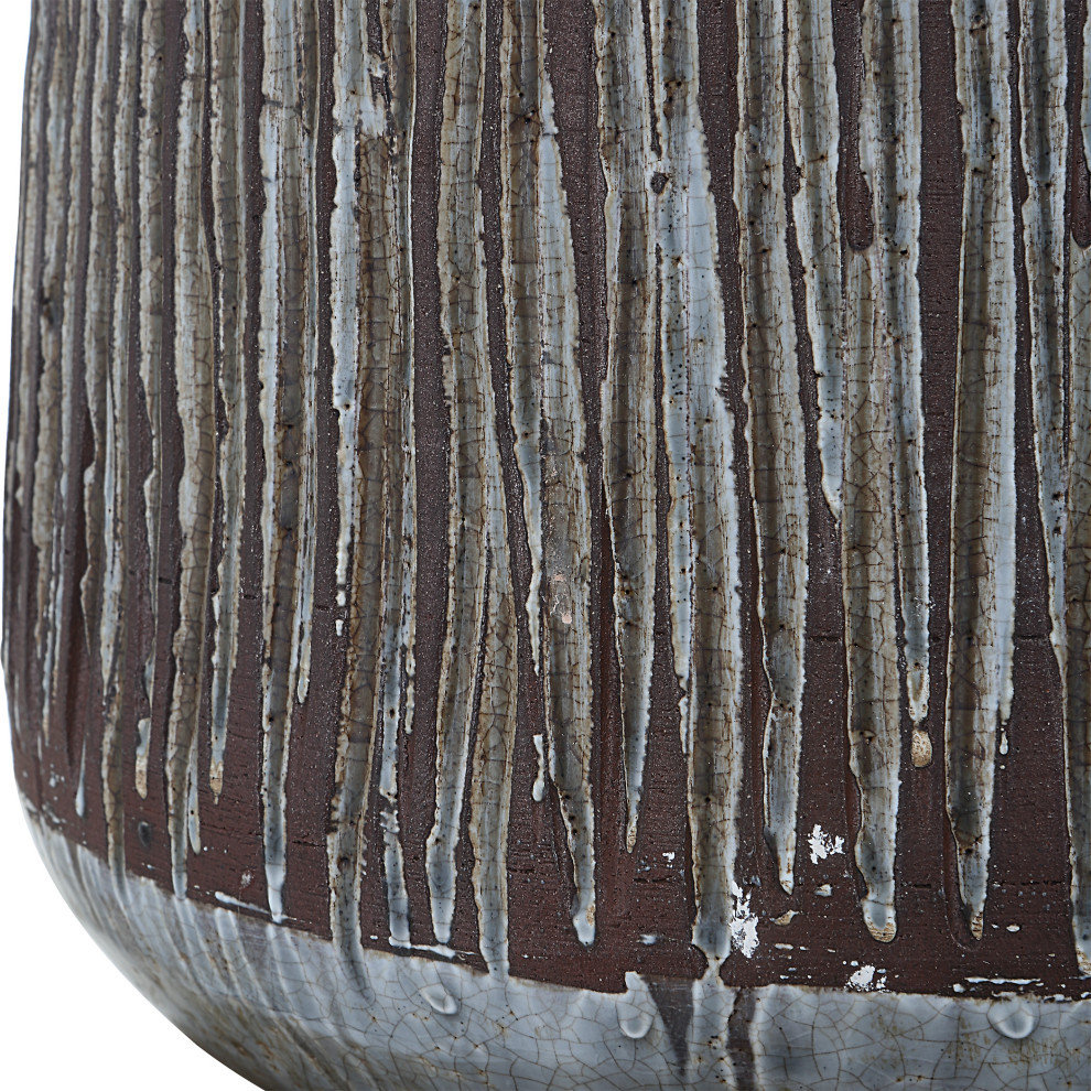Rustic Rough Texture Blue Gray Crackle Ceramic Table Lamp 22 in ...
