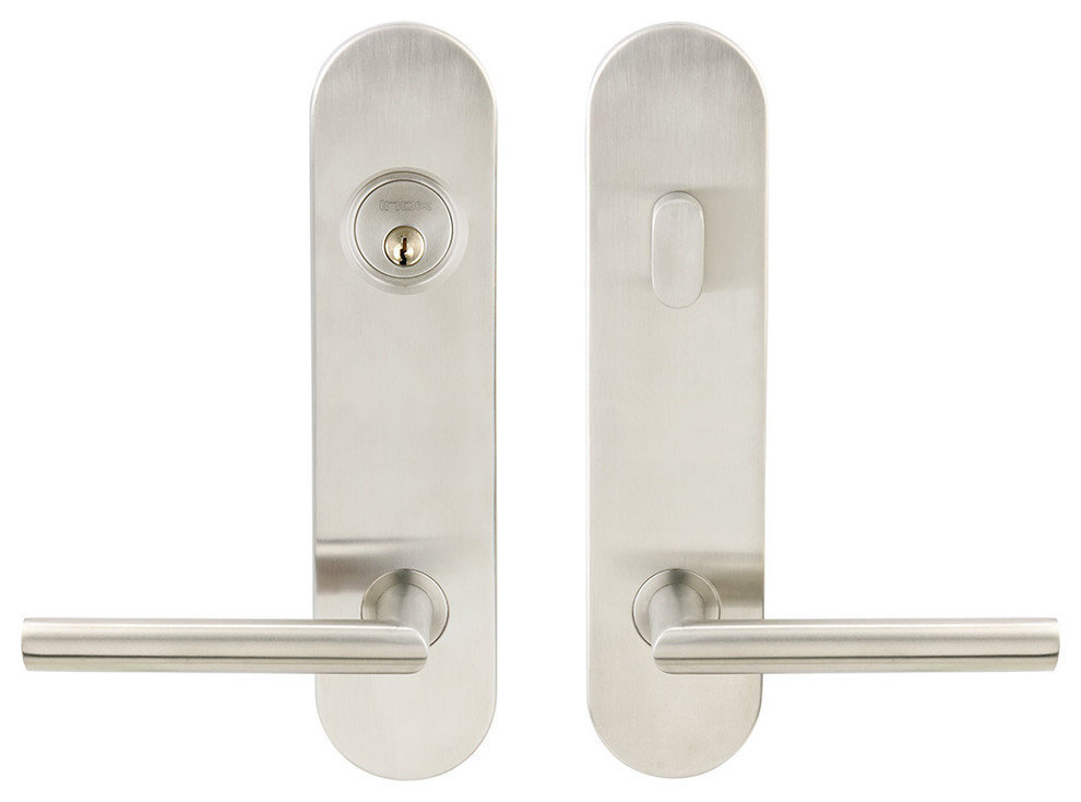 Frankfurt Lever, Tubular Entry, Single Cylinder, LH, Satin Stainless ...
