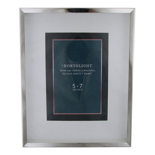 10" Modern Look Rectangular 5" x 7" Photo Picture Frame Silver and ...