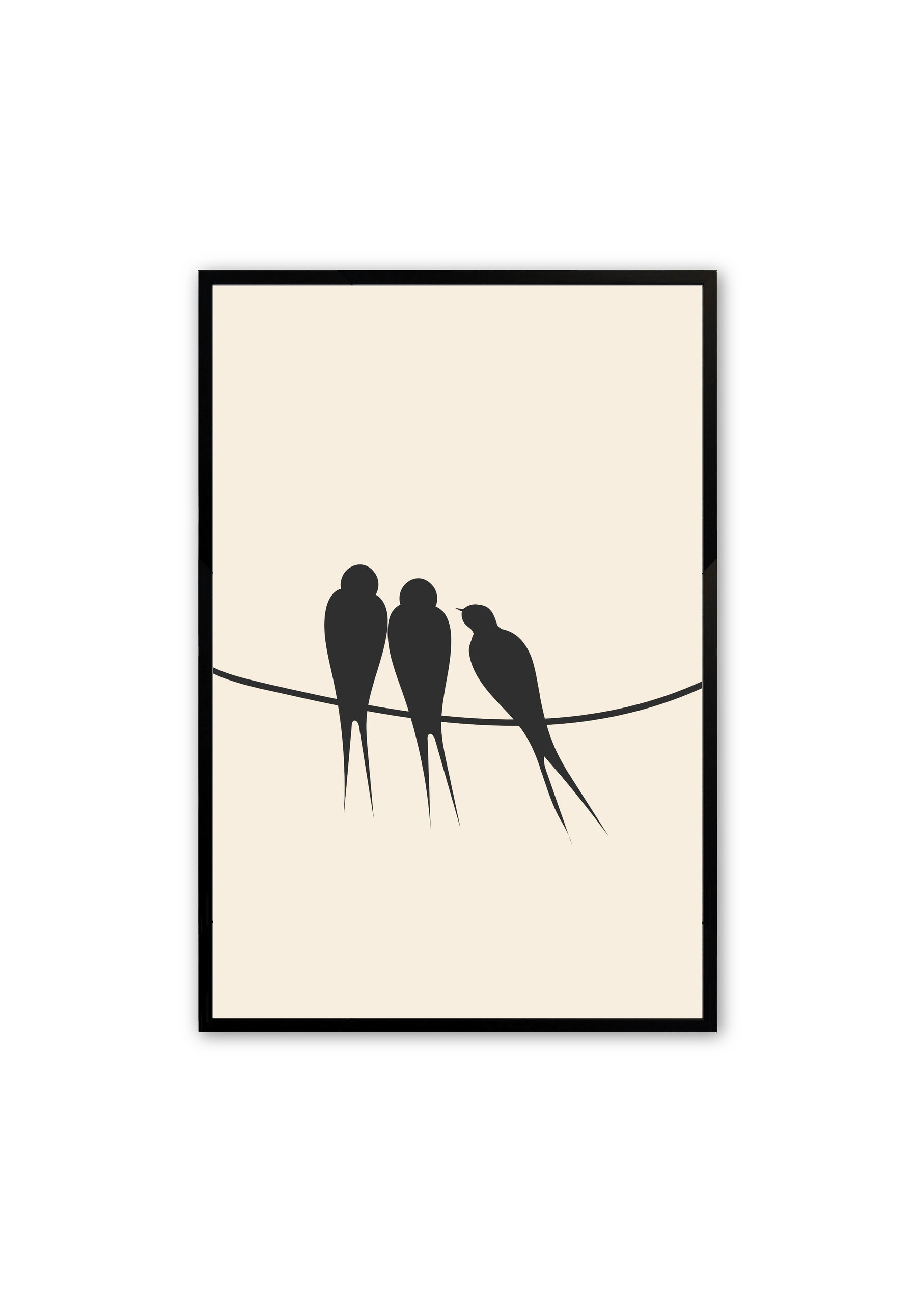 Birds on a Wire Framed Print, 11" x 14" - Contemporary - Prints And ...