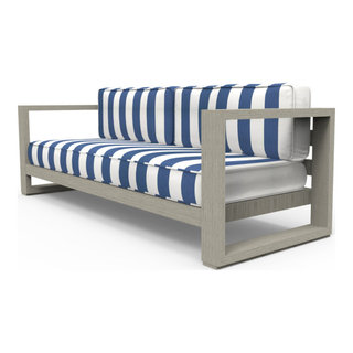 Brixton Lounge Sofa, Weathered Gray Teak Wood - Beach Style - Outdoor ...