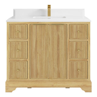 Willow Collection Dora Teak, 42" - Transitional - Bathroom Vanities And ...
