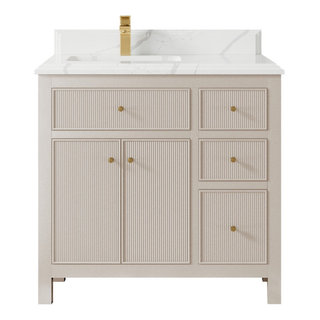 Willow Collection Sonoma 36 Left Offset Bath Vanity, 36" Left Offset ...