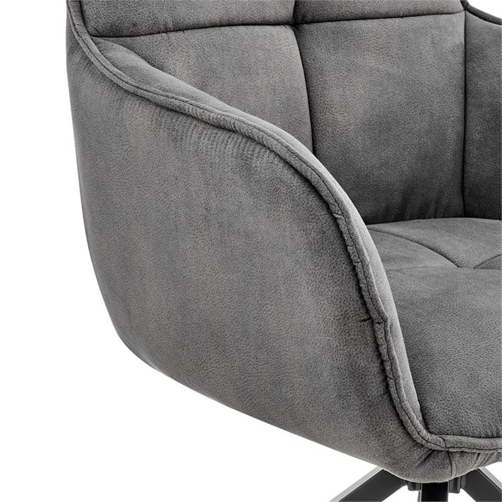 Armen Living Noah 19" Velvet & Metal Dining Chair in Charcoal/Stainless ...