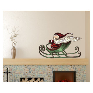 Christmas Santa Vinyl Wall Decal ChristmasSantaUScolor046, 8 in ...