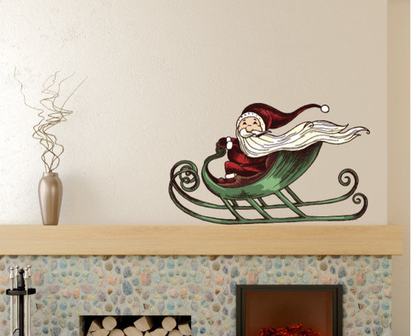 Christmas Santa Vinyl Wall Decal ChristmasSantaUScolor046, 8 in ...