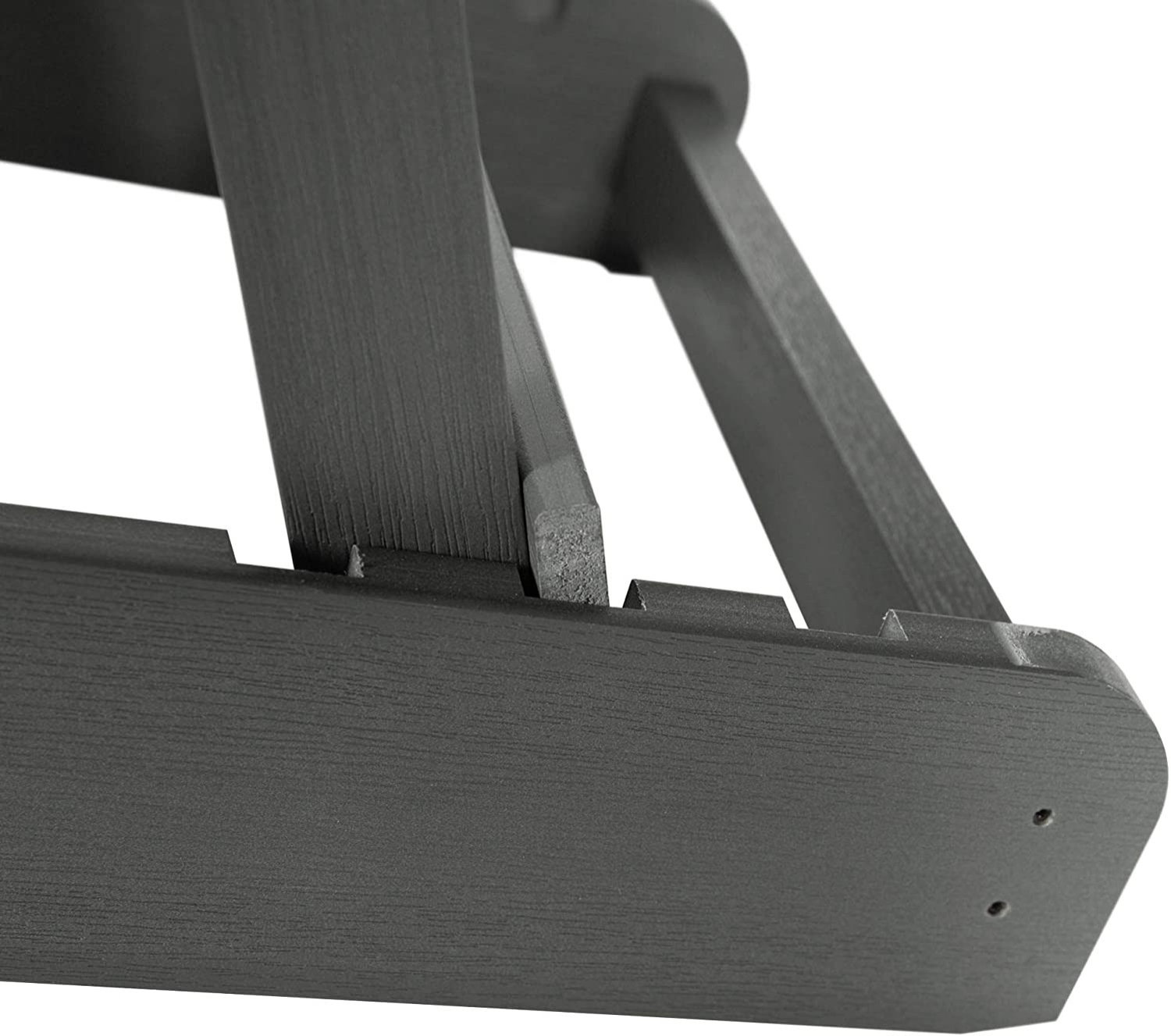 Set of 2 Adirondack Chair, Weatherproof Slatted Slanted Seat ...