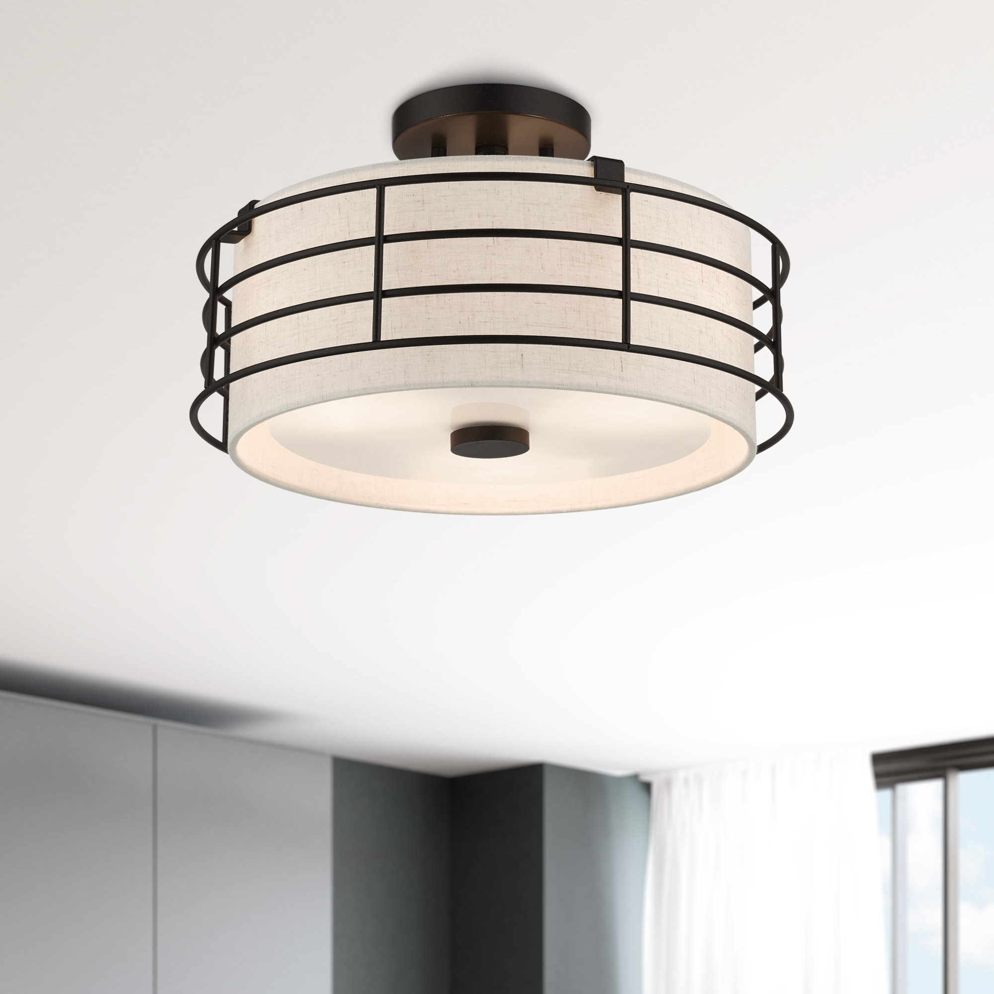 Blanchard 3-Light English Bronze Large Semi-Flush - Transitional ...