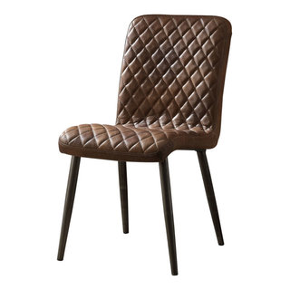 Hosmer Top Grain Leather Side Chair, Set of 2, Antique Brown ...