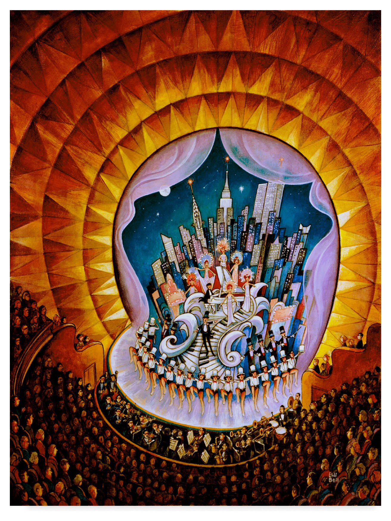 "Radio City" by Bill Bell, Canvas Art, 47"x35" - Eclectic - Prints And ...