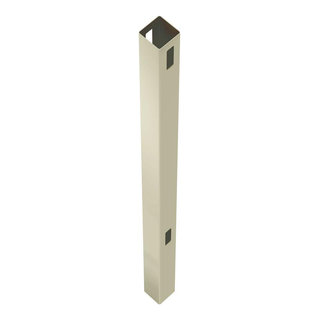Pro Series 74 in. Lakewood Tan Vinyl Routed Privacy Fence Line Post ...