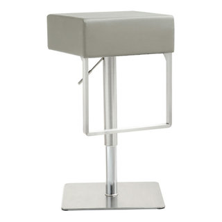 TOV Furniture Seville Light Grey Adjustable Barstool - Transitional ...