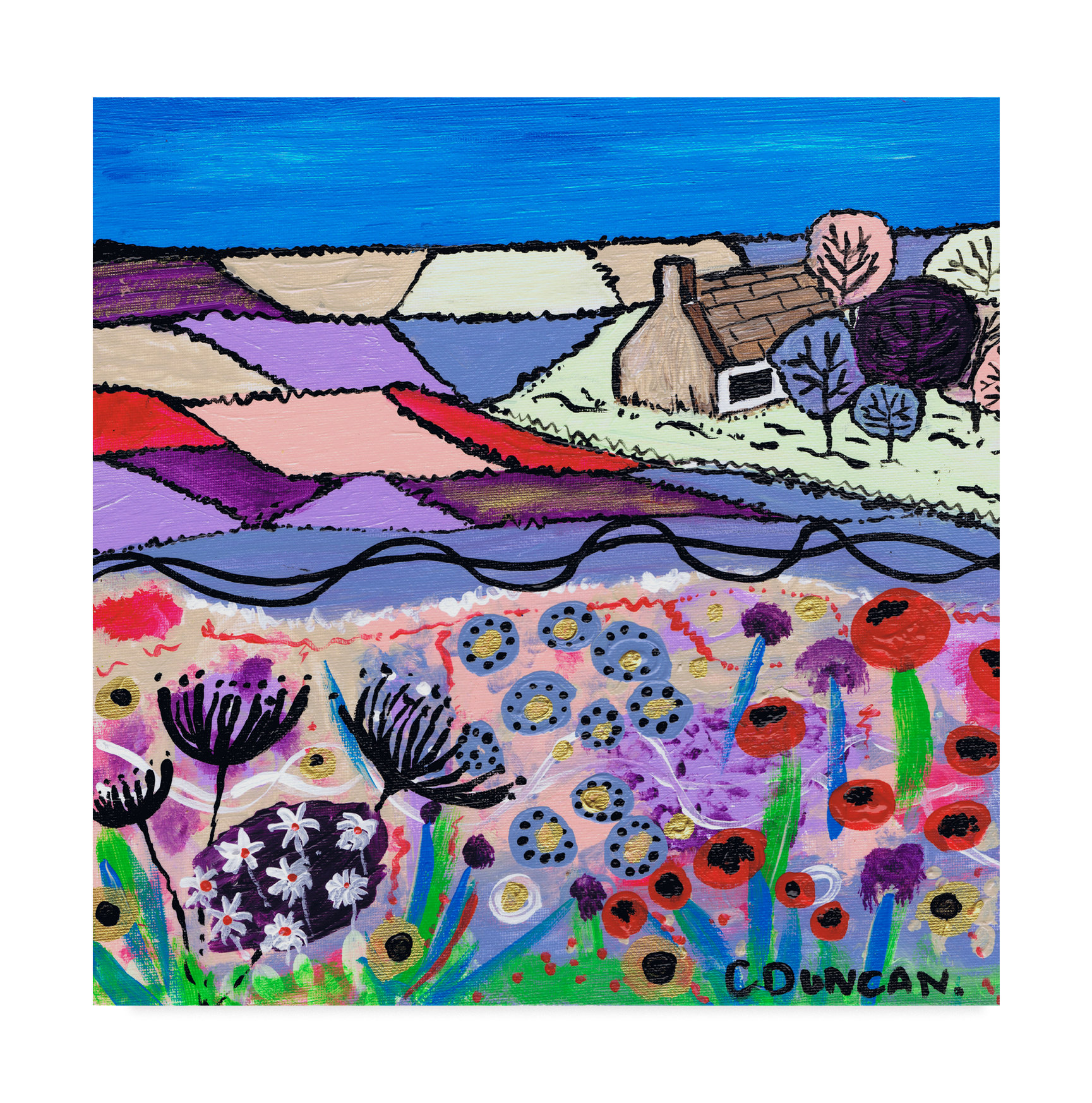 Caroline Duncan Art 'House In The Woods' Canvas Art, 35"x35 ...