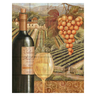 Tile Mural Kitchen Backsplash French Vineyard III-CB by Color Bakery ...