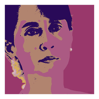 Aung San Suu Kyi Pop Art, 24x24 Stretched - Contemporary - Prints And ...