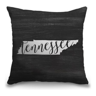 "Home State Typography - Tennessee" Pillow, 16"x16" - Contemporary ...
