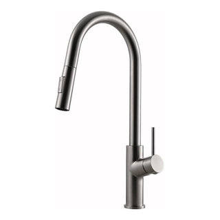 Elegant Kitchen Faucet, Multi Functional Pull Down Sprayer, Brushed ...