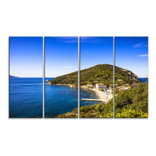 "Blue Seashore At Elba Island" Seashore Wall Art, 48"x28" 4 Panel ...