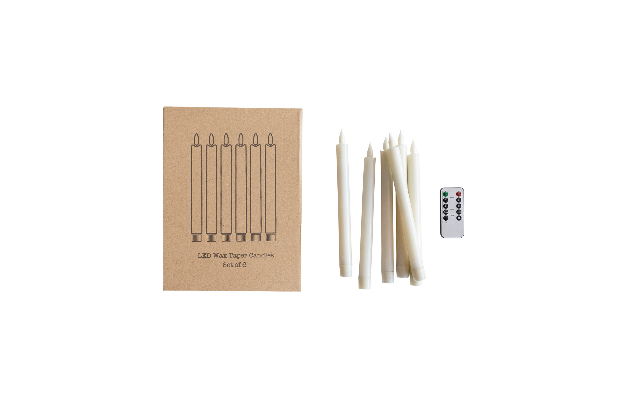 Flameless LED Wax Taper Candles With 8 Hour Timer and Remote, Cream ...