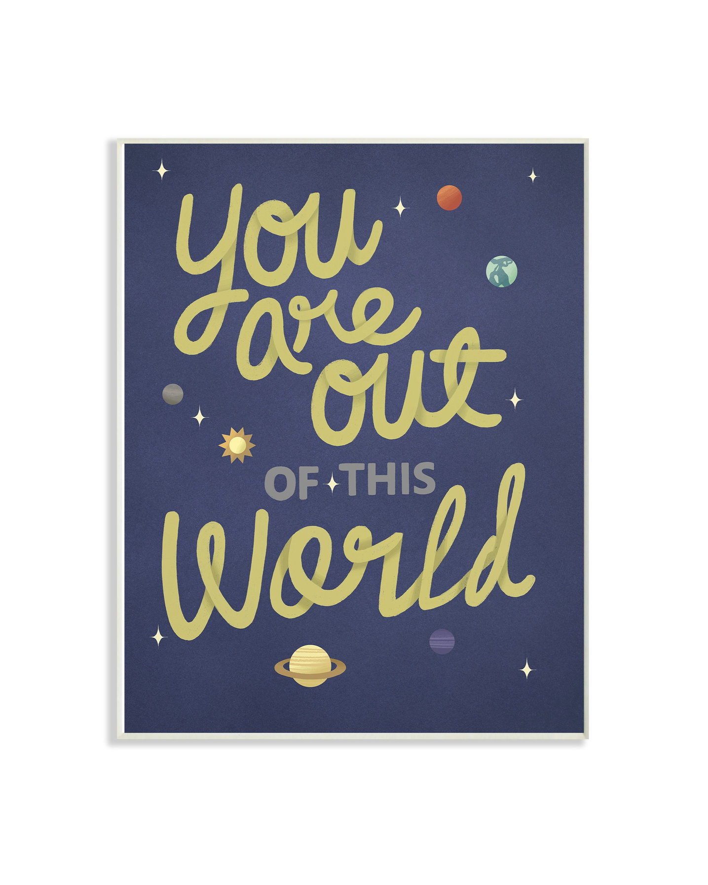 Out Of This World Space Planets Typography Framed Giclee Texturized Art ...