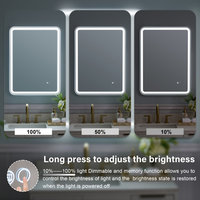 Soft Corners LED Bath Mirror with Lights, Defogger, Dimmer, 24"x32 ...