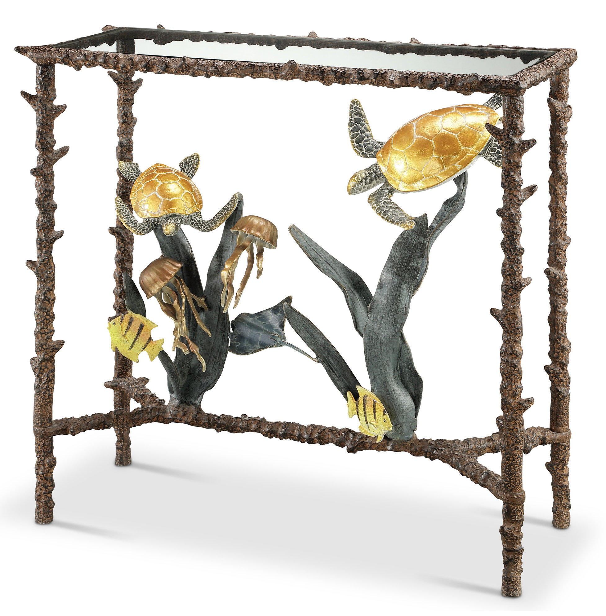 Turtle And Sealife Console Table - Beach Style - Console Tables - by ...