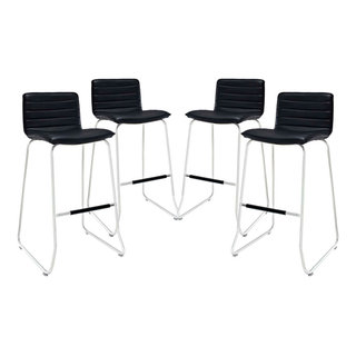 Dive Bar Stool Faux Leather, Set of 4 - Contemporary - Bar Stools And ...