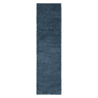 Rug Unique Loom Davos Shag Marine Blue Runner 2' 7 x 10' 0 ...