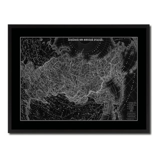 Russia Siberia Vintage Monochrome Map Canvas, 28"x37" - Contemporary ...