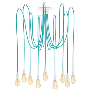 Turquoise And White Ceiling Light - Industrial - Chandeliers - by ...